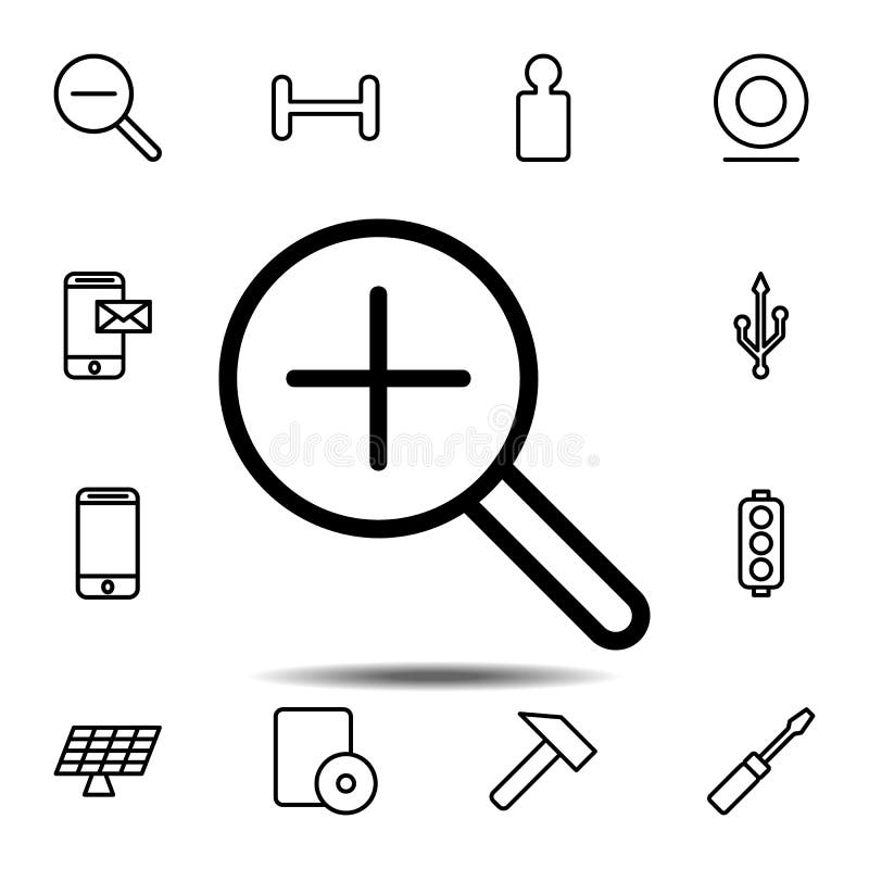 Zoom in Icon. Simple Thin Line, Outline Vector Element of Minimalistic, Web Icons Set for UI and ...