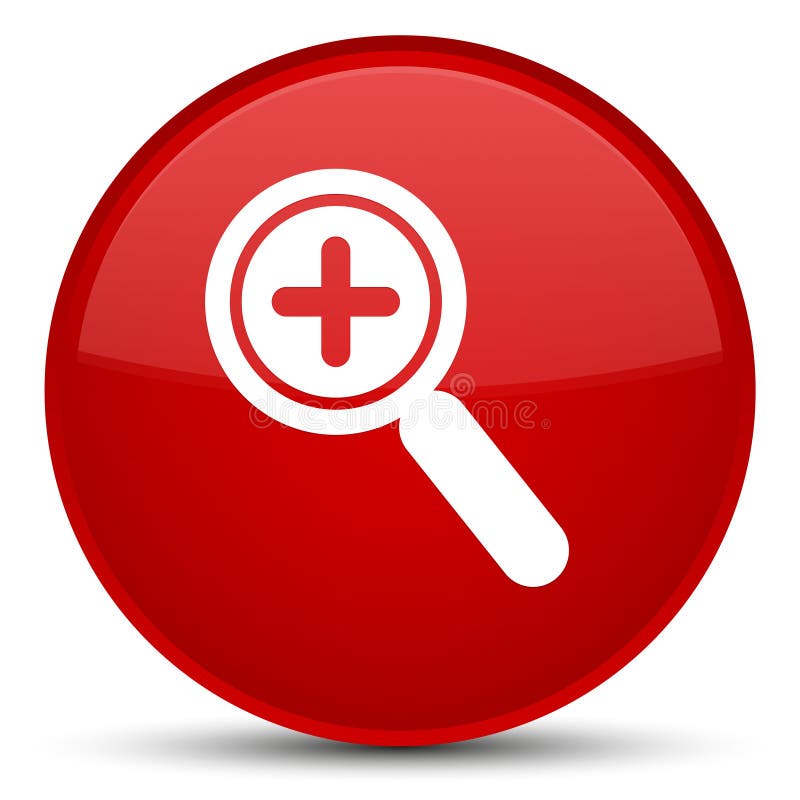 Zoom in Icon Special Red Round Button Stock Illustration - Illustration ...
