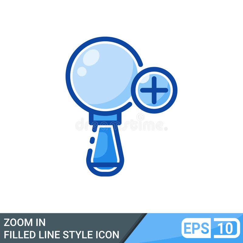 Zoom in Icon, Vector Flat Style Stock Vector - Illustration of enlarge ...