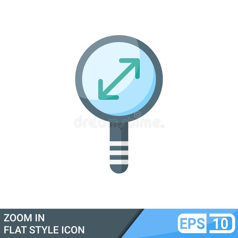 Zoom in Icon, Vector Flat Style Stock Vector - Illustration of enlarge ...