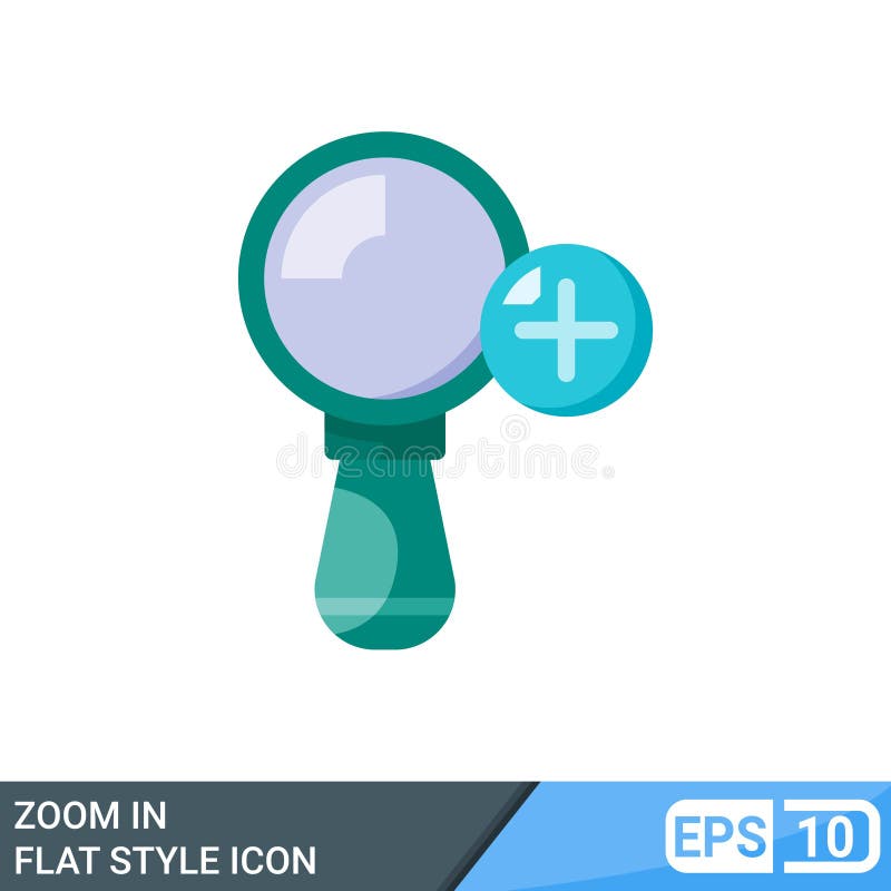 Zoom in Icon, Vector Flat Style Stock Vector - Illustration of look ...