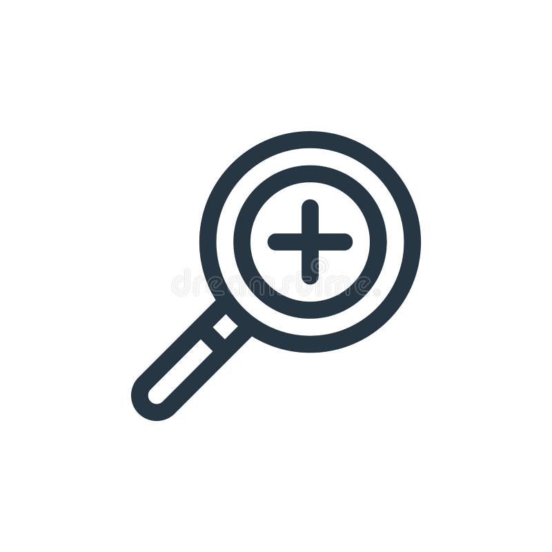Zoom in Icon Vector from Graphic Design Concept. Thin Line Illustration ...