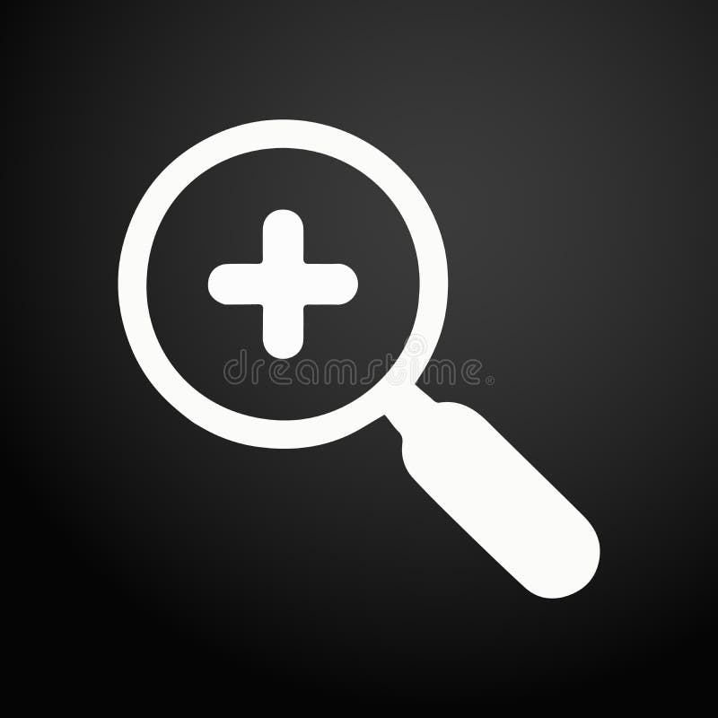 Zoom Icon - Vector Illustration Isolated on Flat Square Button Stock ...