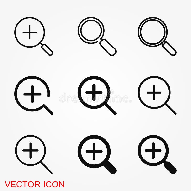 Zoom Icon Vector Sign Symbol for Design Stock Illustration ...