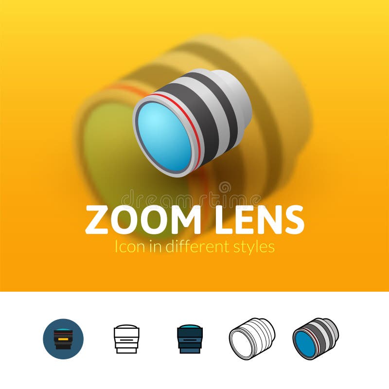 Camera With Zoom Lens Icon, Outline Style Stock Vector - Illustration ...