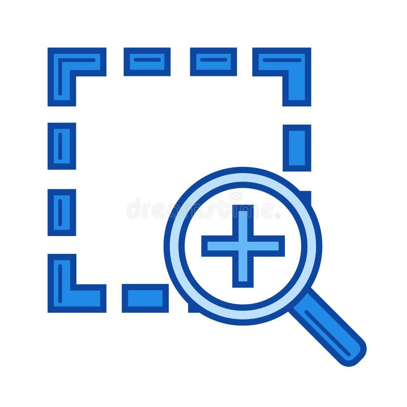 Zoom in line icon. stock vector. Illustration of multimedia - 100293537