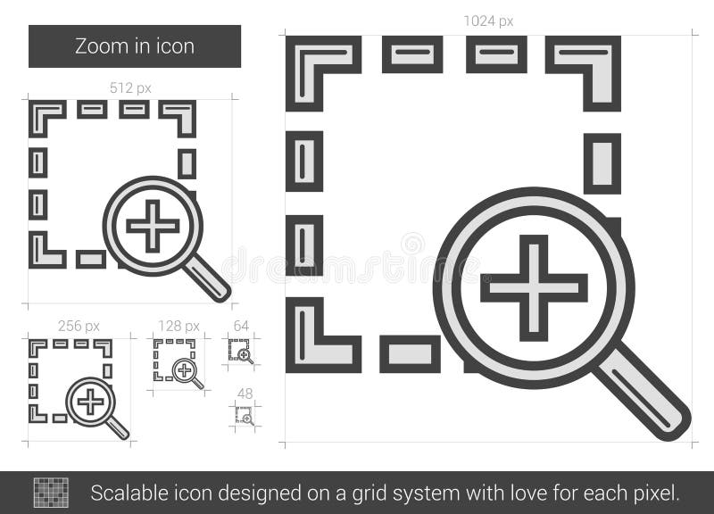 Zoom in line icon. stock vector. Illustration of interface - 83309697