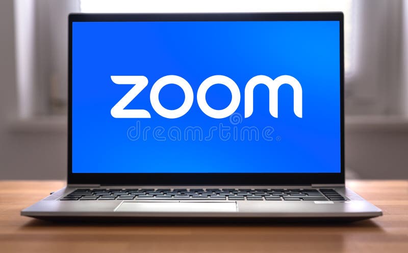 Zoom Logo Displayed on Laptop Editorial Stock Photo - Image of ...