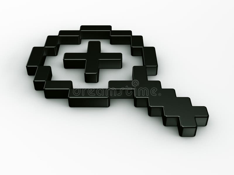 Zoom in mouse cursor in 3d stock illustration. Illustration of computer ...