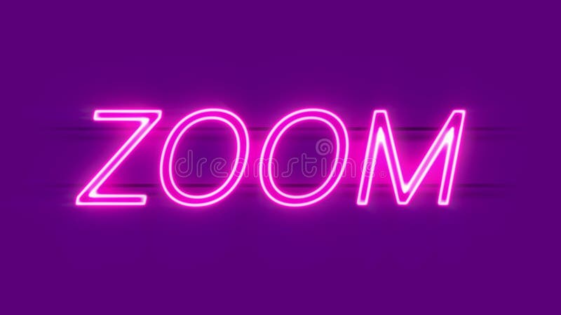 Zoom Neon Sign Appear on Violet Background. Stock Footage - Video of ...