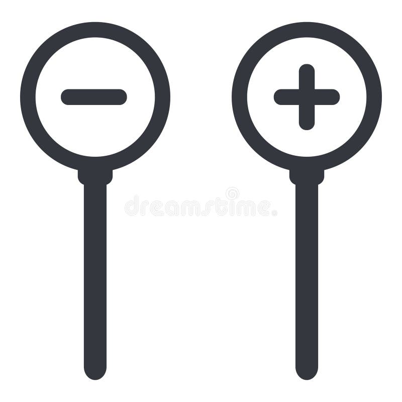 Zoom in and Zoom Out Black Icons Stock Illustration - Illustration of ...
