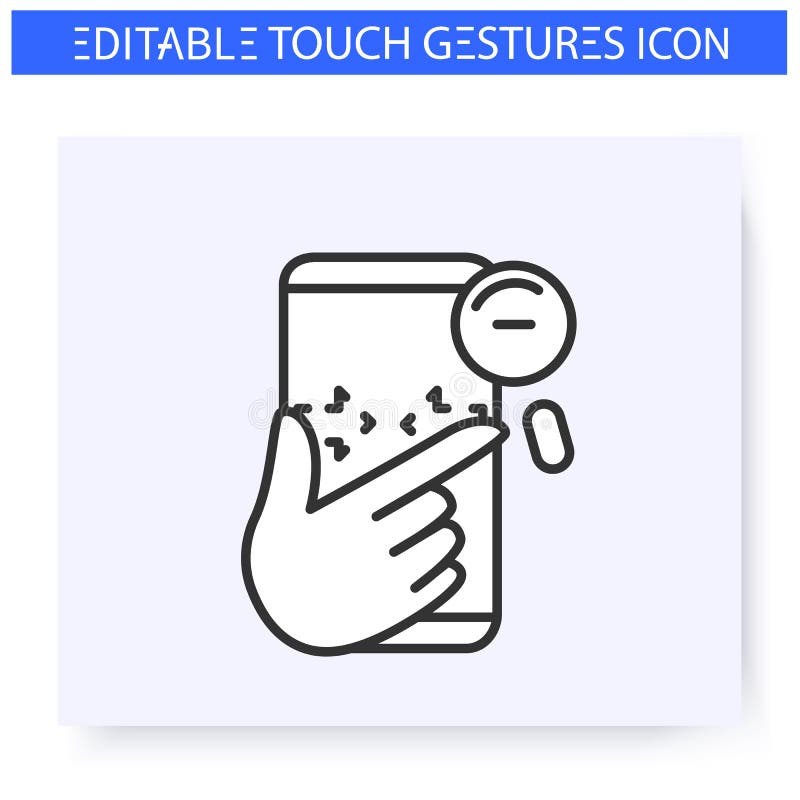 Zoom Out Horizontal Hand Gesture Line Icon Stock Vector - Illustration ...