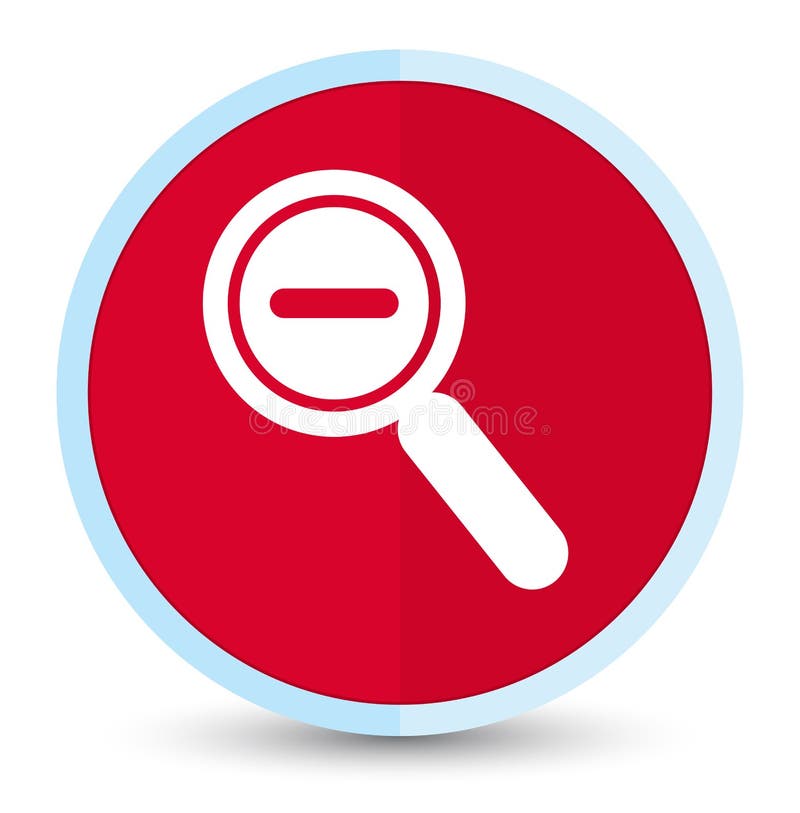 Zoom Out Icon Flat Prime Red Round Button Stock Vector - Illustration ...