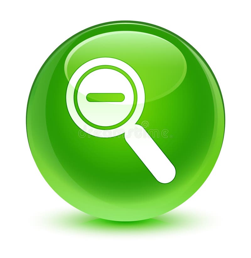 Zoom Out Icon Glassy Green Round Button Stock Illustration ...