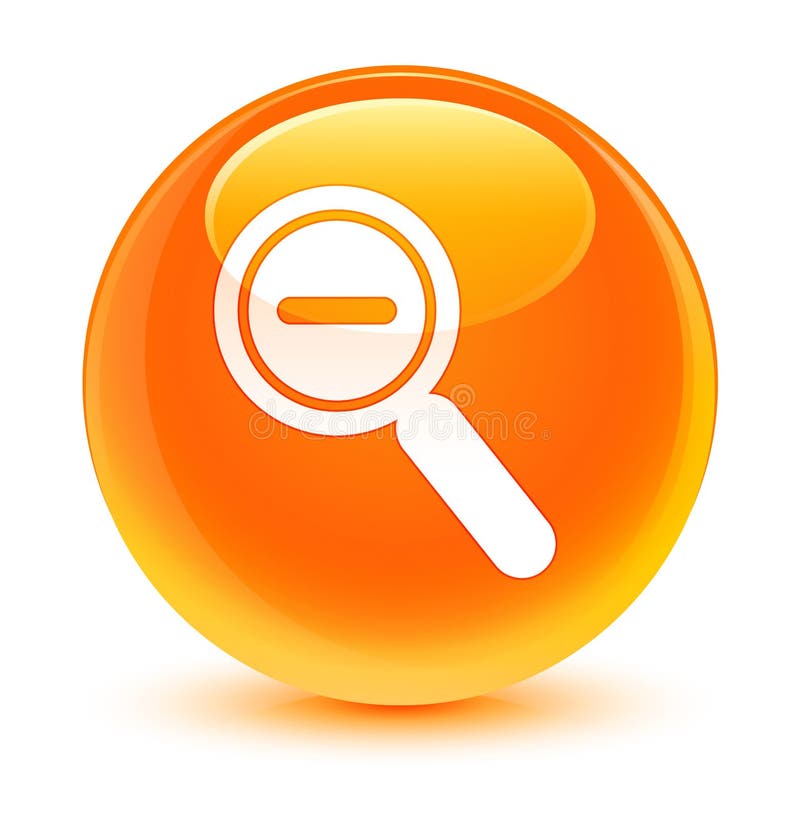 Zoom Out Icon Glassy Orange Round Button Stock Illustration ...