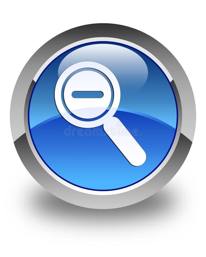 Zoom Out Icon Glossy Blue Round Button Stock Illustration ...