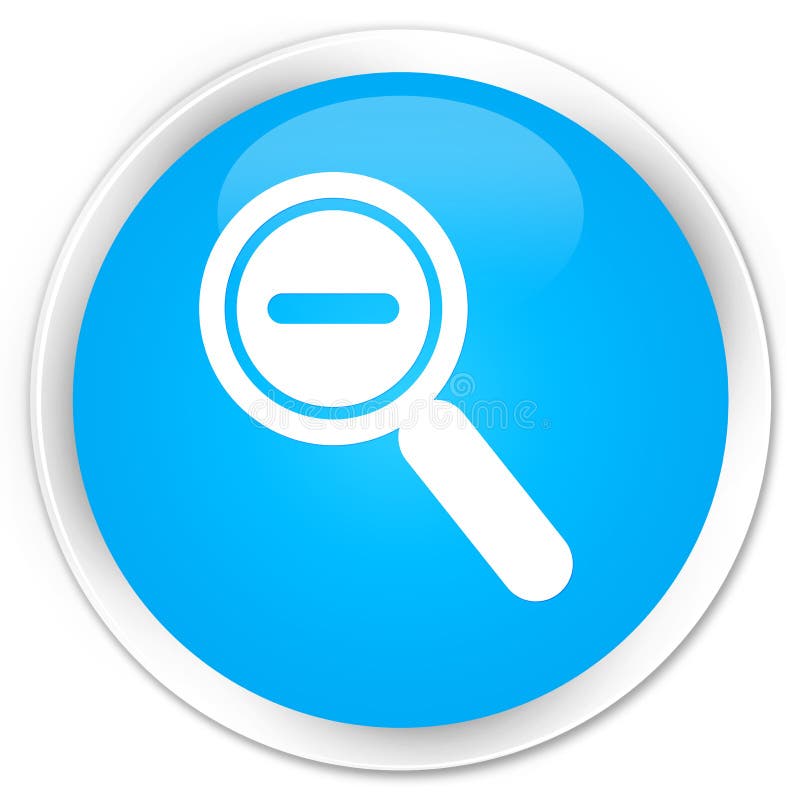 Zoom Out Icon Premium Cyan Blue Round Button Stock Illustration ...
