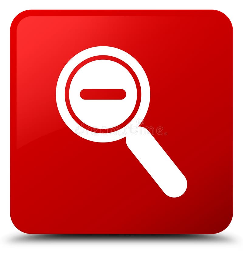 Zoom Out Icon Red Square Button Stock Illustration - Illustration of ...