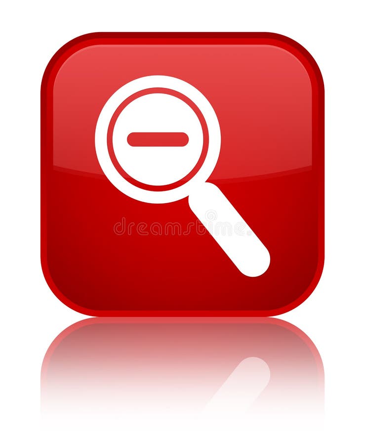 Zoom Out Icon Special Red Square Button Stock Illustration ...