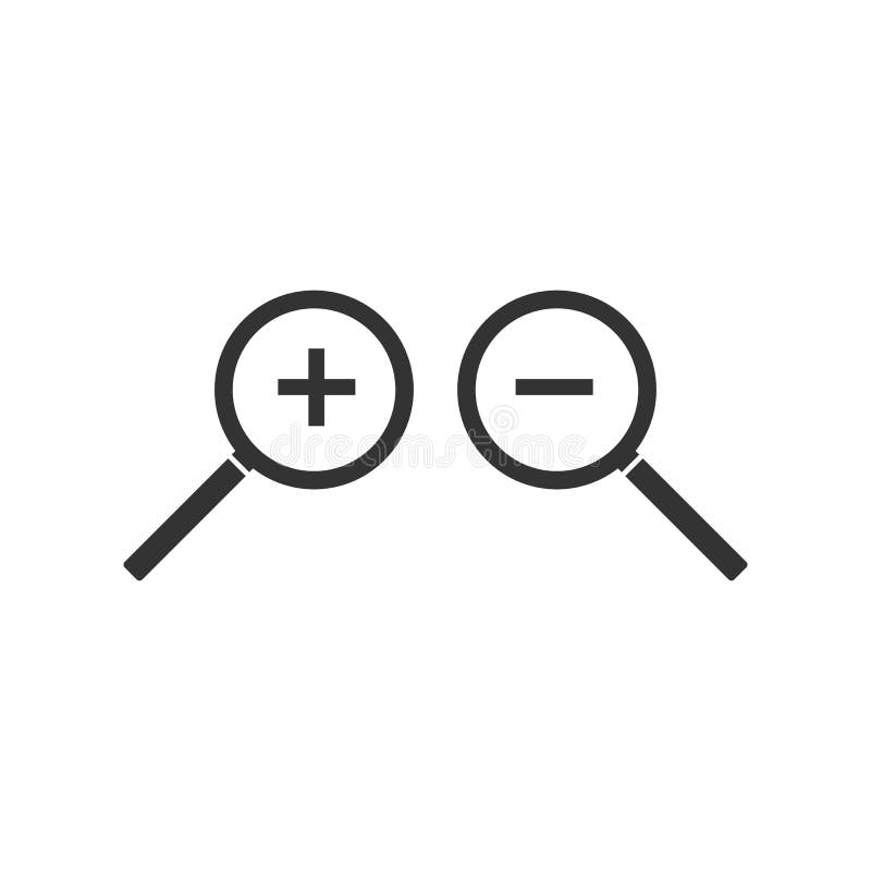 Zoom in and Zoom Out Icons. Vector Illustration. Magnifying Search Icon ...
