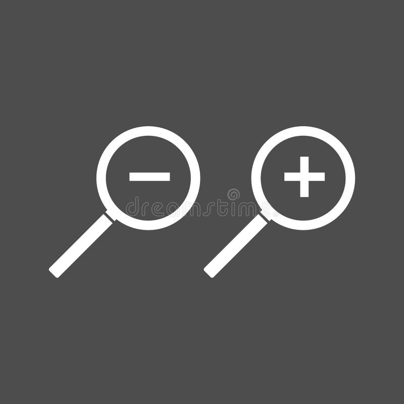 Zoom in and Zoom Out Icons. Vector Illustration. Magnifying Search Icon ...