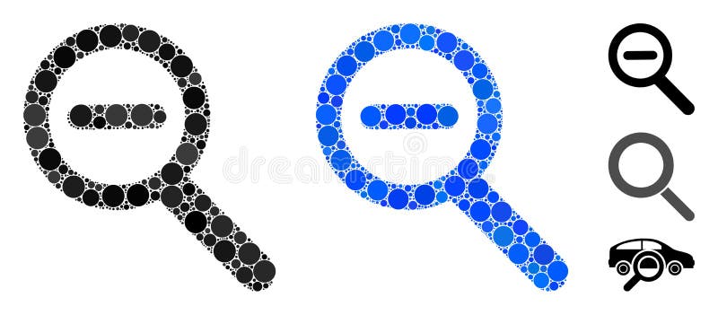 Zoom Out Mosaic Icon of Spheric Items Stock Illustration - Illustration ...