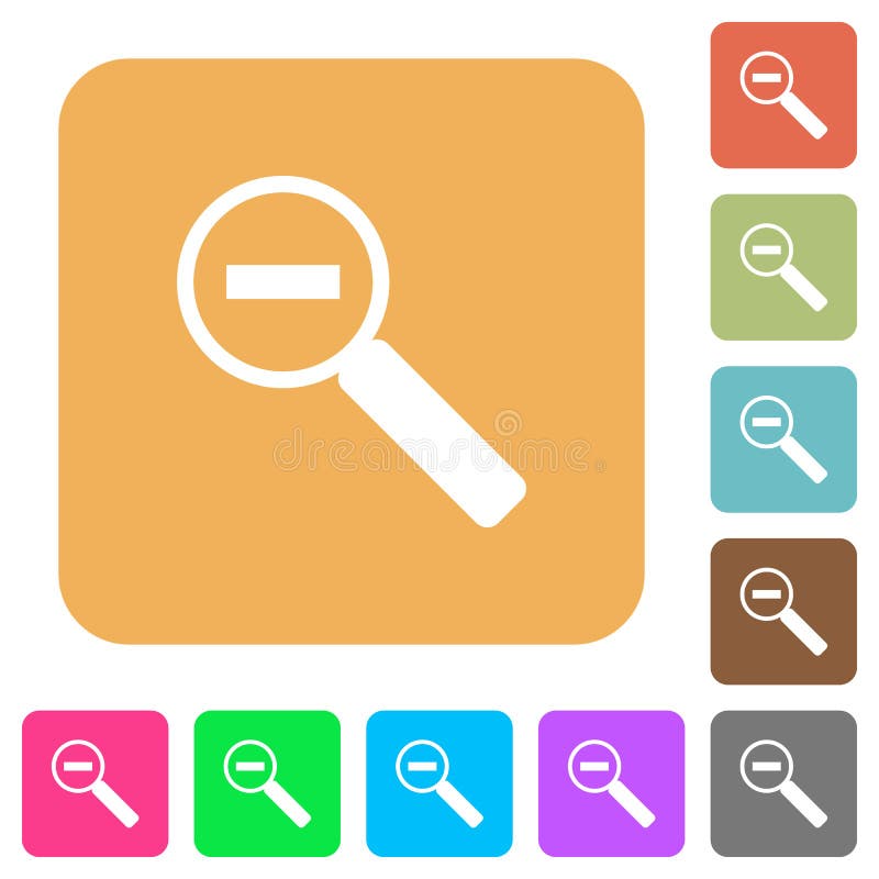 Zoom in Rounded Square Flat Icons Stock Vector - Illustration of ...