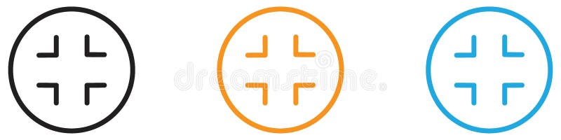 Zoom Out Vector Logo Set Collection for Web App Ui Stock Illustration ...