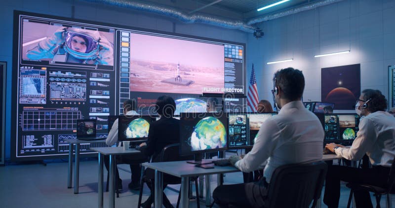 Team Watching Rocket Launch in Office Stock Photo - Image of shuttle ...