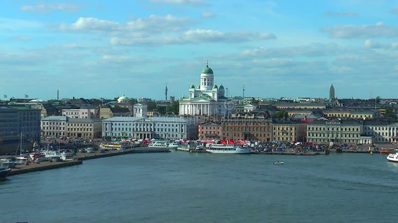 Helsinki, Finland, is Showcased from Above, Featuring the Olympic ...