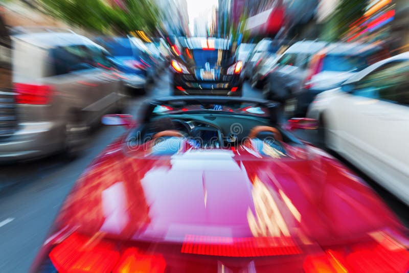 Zoom Picture of a Traffic Scene in the City Stock Image - Image of ...