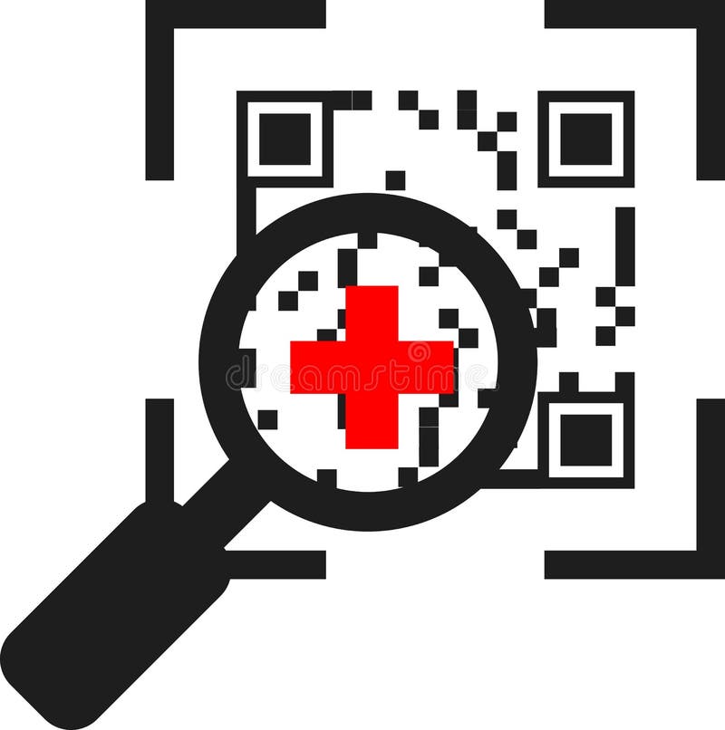 Zoom in on the QR Code with a Magnifying Glass. Stock Vector ...