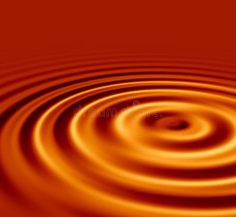 Zoom in on a Ripple Effect and Pattern on a Golden Water Surface ...