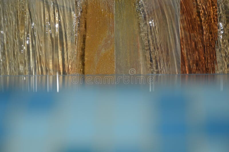 Zoom on a Small Waterfall from a Swimming Pool Stock Image - Image of ...