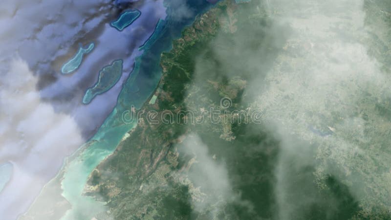 Zoom in from Space on Belize Belmopan Stock Footage - Video of tourism ...