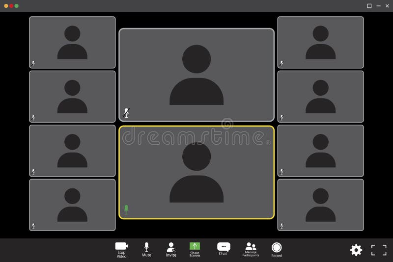 Generic Video Conferencing Interface with Four Green Screen Frames for ...