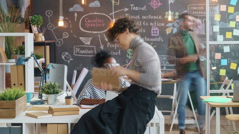 Time Lapse of Group of People Working in Modern Office Talking ...