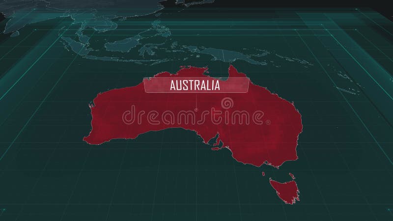 Zoom in To the Map of Australia, with Text and Textless Stock Footage ...