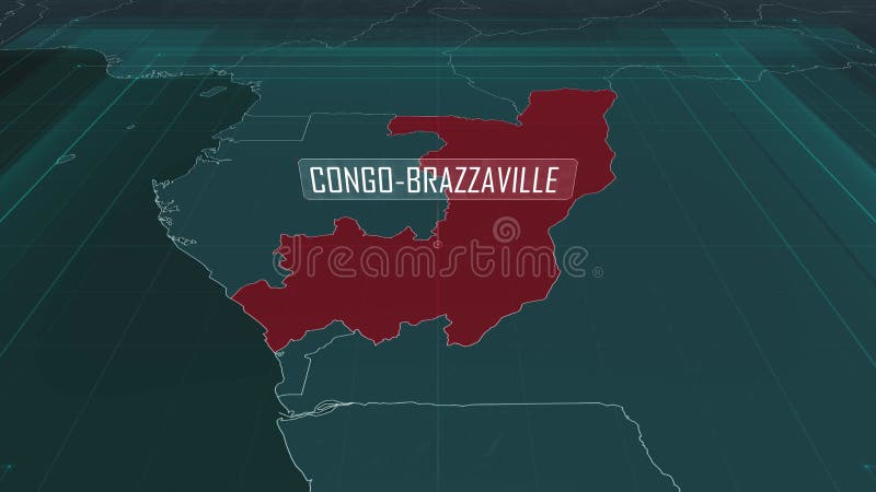 Zoom in To the Map of Congo-Brazzaville, with Text and Textless Stock ...