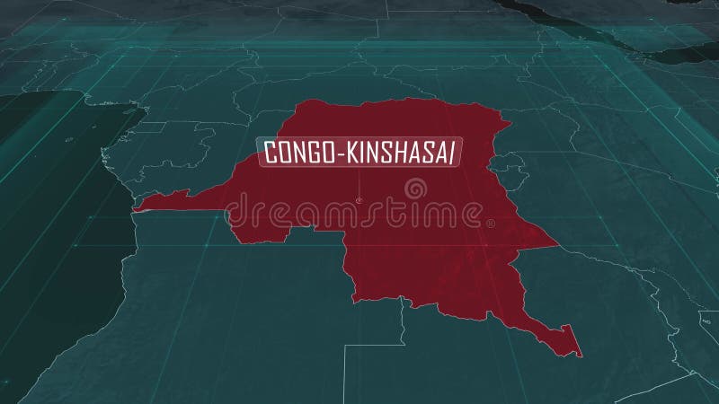 Zoom in To the Map of Congo-Kinshasa, with Text and Textless Stock ...