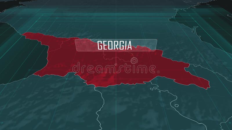 Zoom in To the Map of Georgia, with Text and Textless Stock Video ...