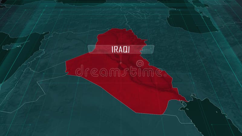 Zoom in To the Map of Iraq with Text, Textless Stock Footage - Video of ...