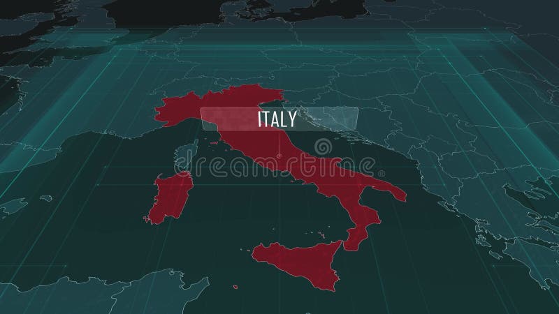 Zoom in To the Map of Italy, with Text and Textless Stock Footage ...