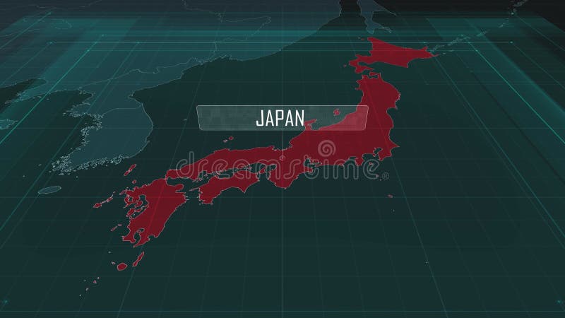 Zoom in To the Map of Japan, with Text and Textless Stock Footage ...