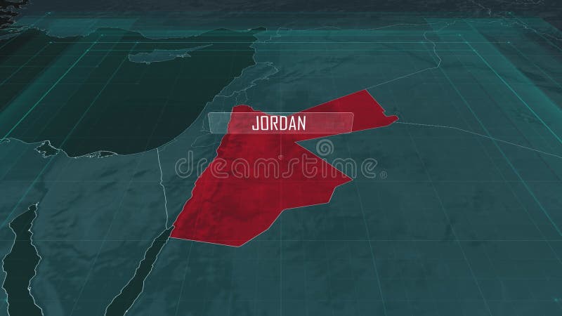 Zoom in To the Map of Jordan, with Text and Textless Stock Footage ...