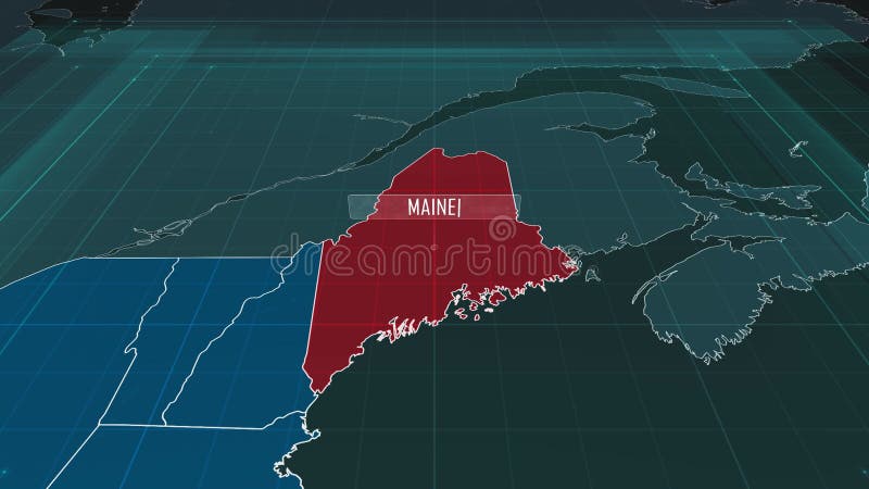 Zoom in To the Map of Maine State, with Text and Textless Stock Footage - Video of detailed ...