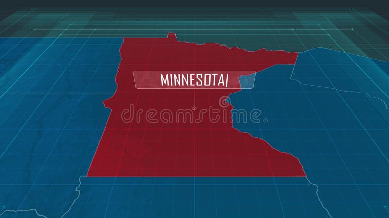 Zoom in To the Map of Minnesota State, with Text and Textless Stock ...