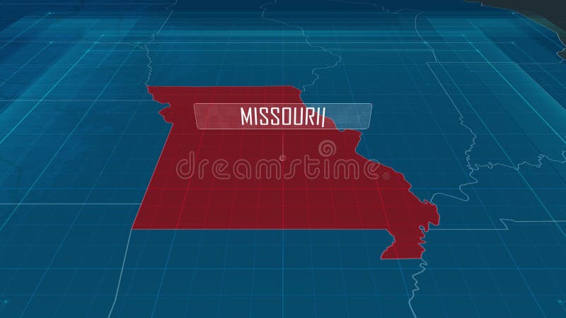 Zoom in To the Map of Missouri State, with Text and Textless Stock ...
