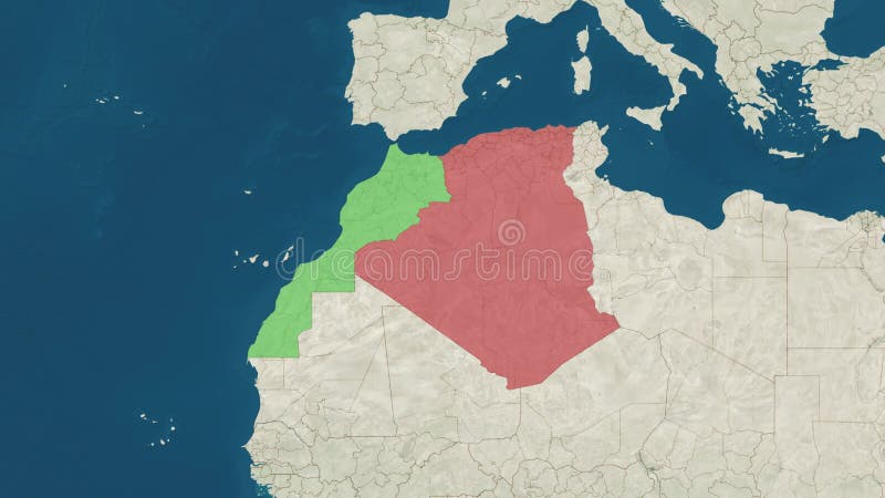 Zoom in To the Map of Morocco with Text, Textless Stock Video - Video ...