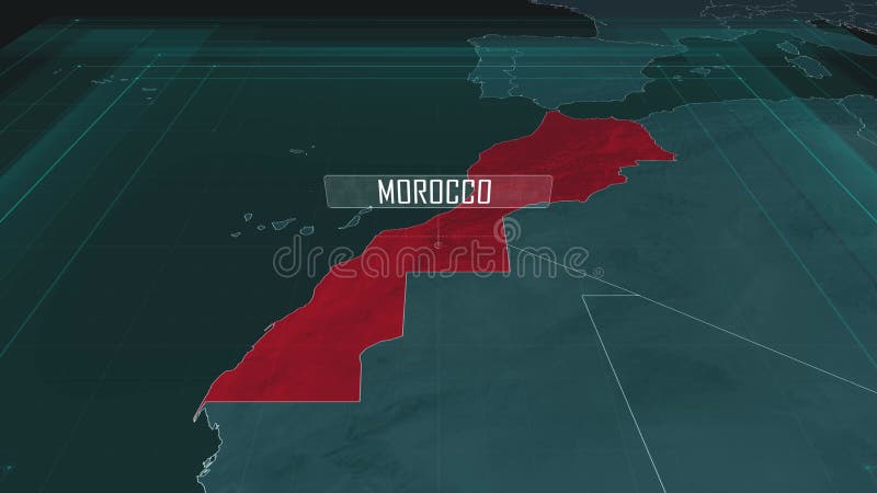 Zoom in To the Map of Morocco, with Text and Textless Stock Video ...